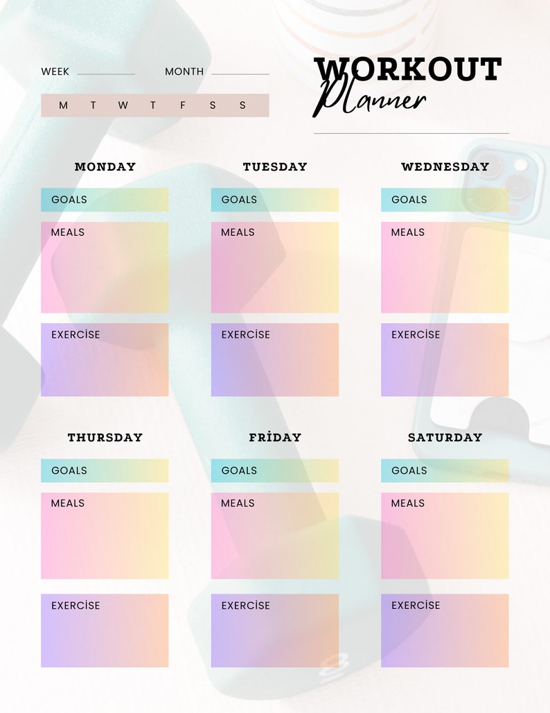 Digital Fitness Planner, Workout Planner, Self Care, Weight Loss ...