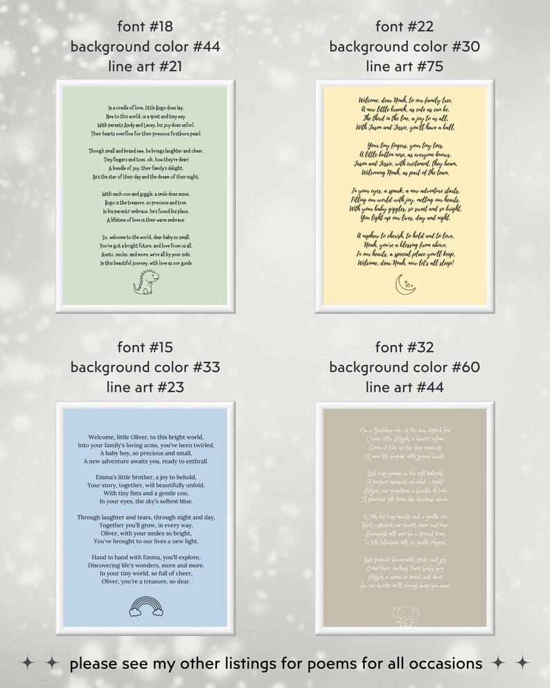 Baby Boy Poem Print DIGITAL DOWNLOAD Personalised Poetry Baby Shower ...