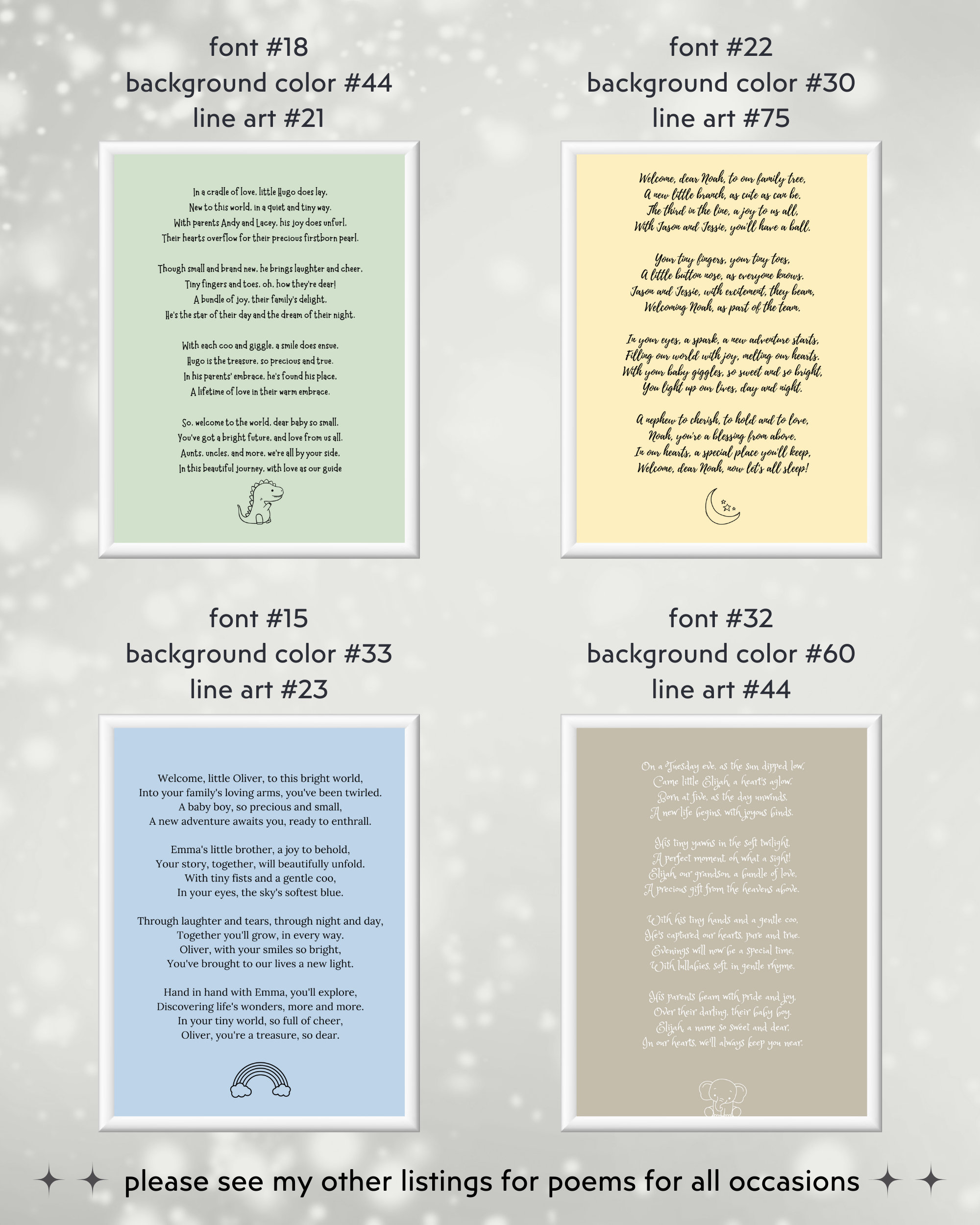 Baby Boy Poem Print DIGITAL DOWNLOAD Personalised Poetry Baby Shower ...