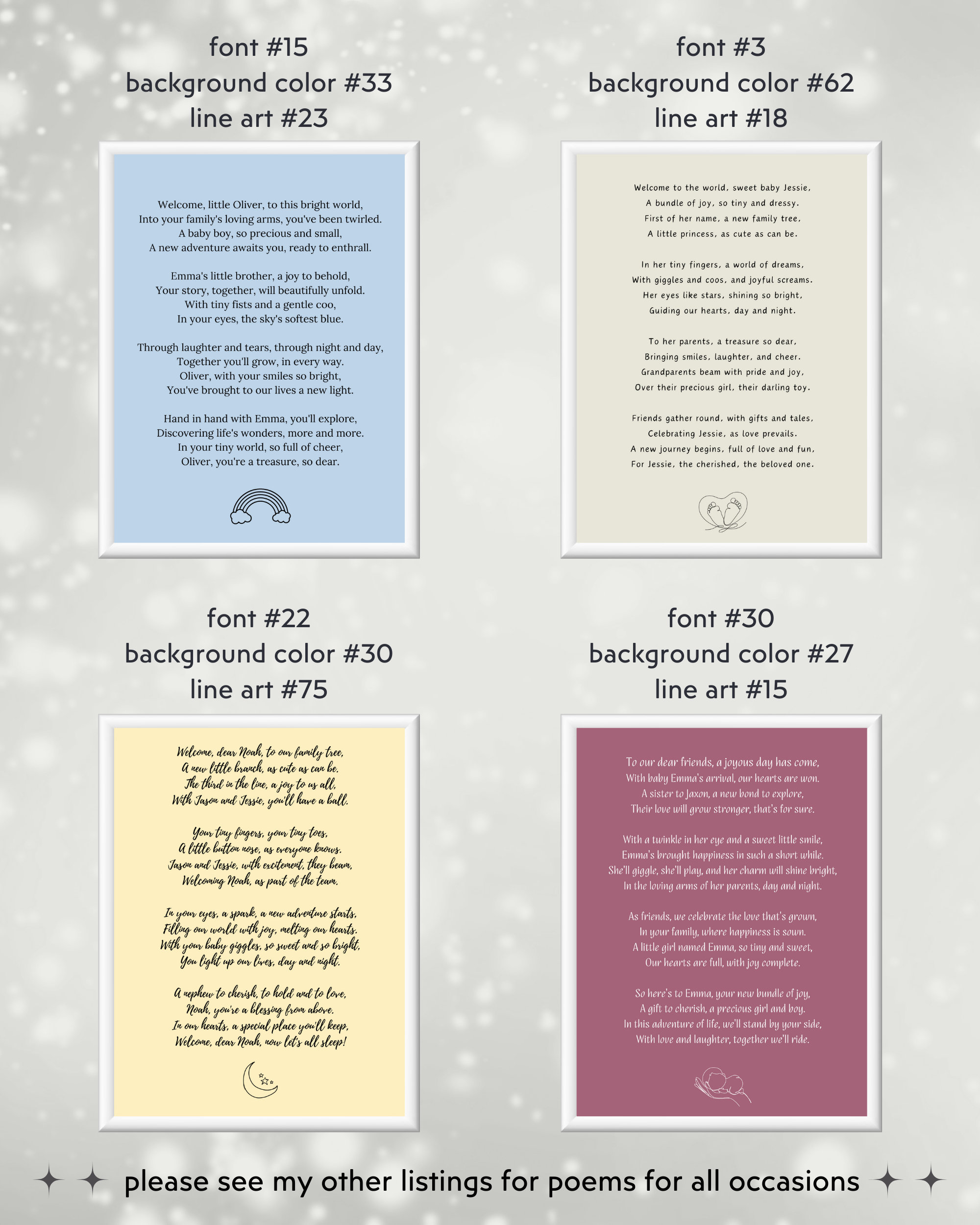 Baby Poem Print DIGITAL DOWNLOAD Personalised Poetry Baby Shower Gift ...