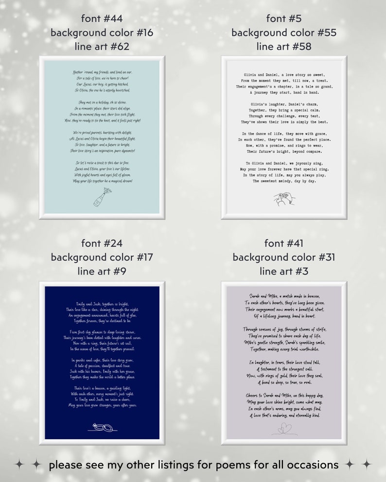 Engagement Poem DIGITAL DOWNLOAD Personalised Poetry Wedding Vows Poem ...