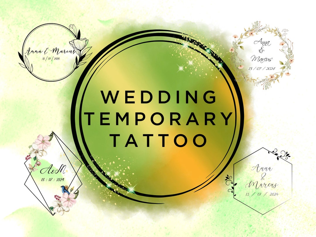 Custom Wedding Temporary Tattoo Custom Wedding Tattoo - Etsy