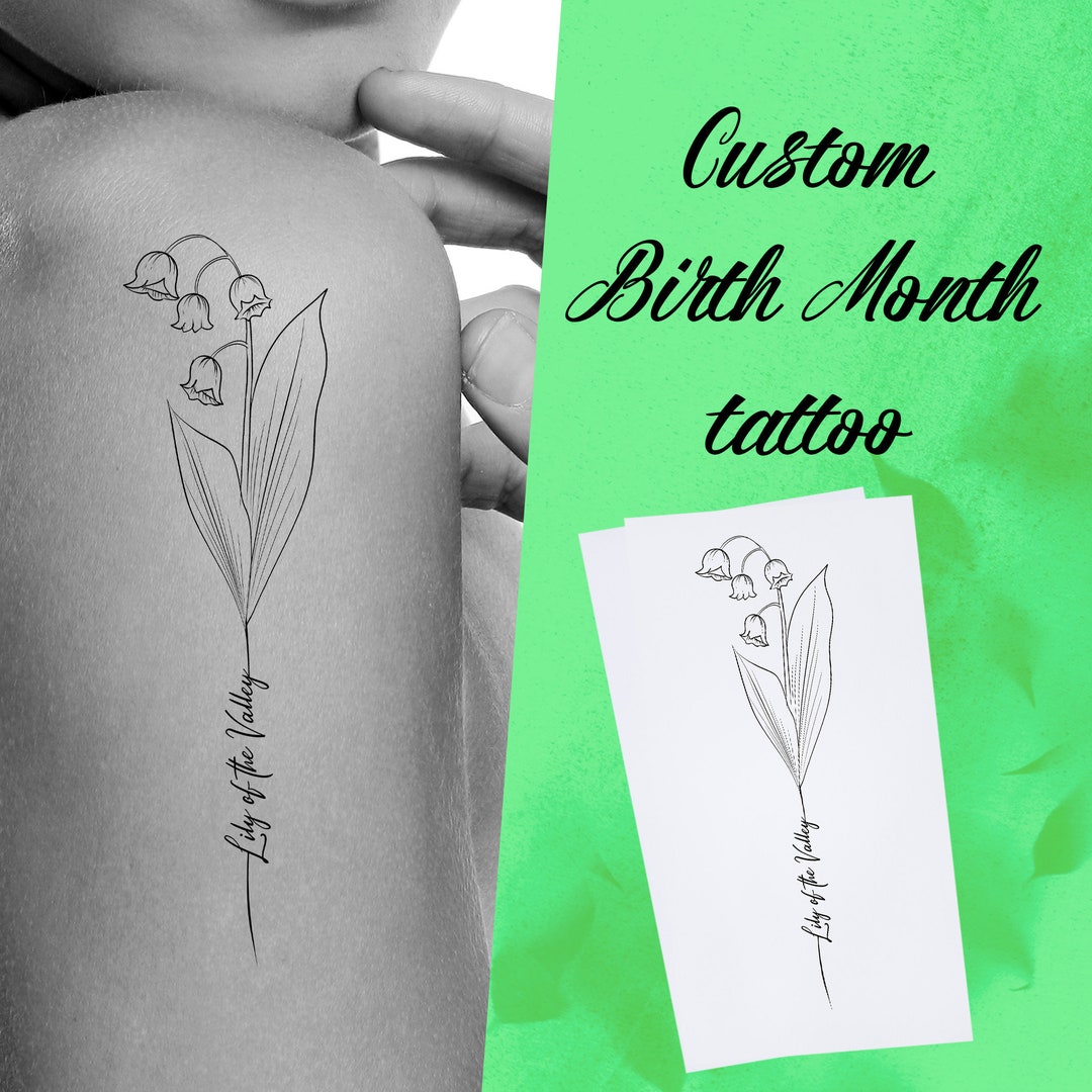Custom Birth Month Flower Tattoo - May Lily of the Valley Tattoo Art ...