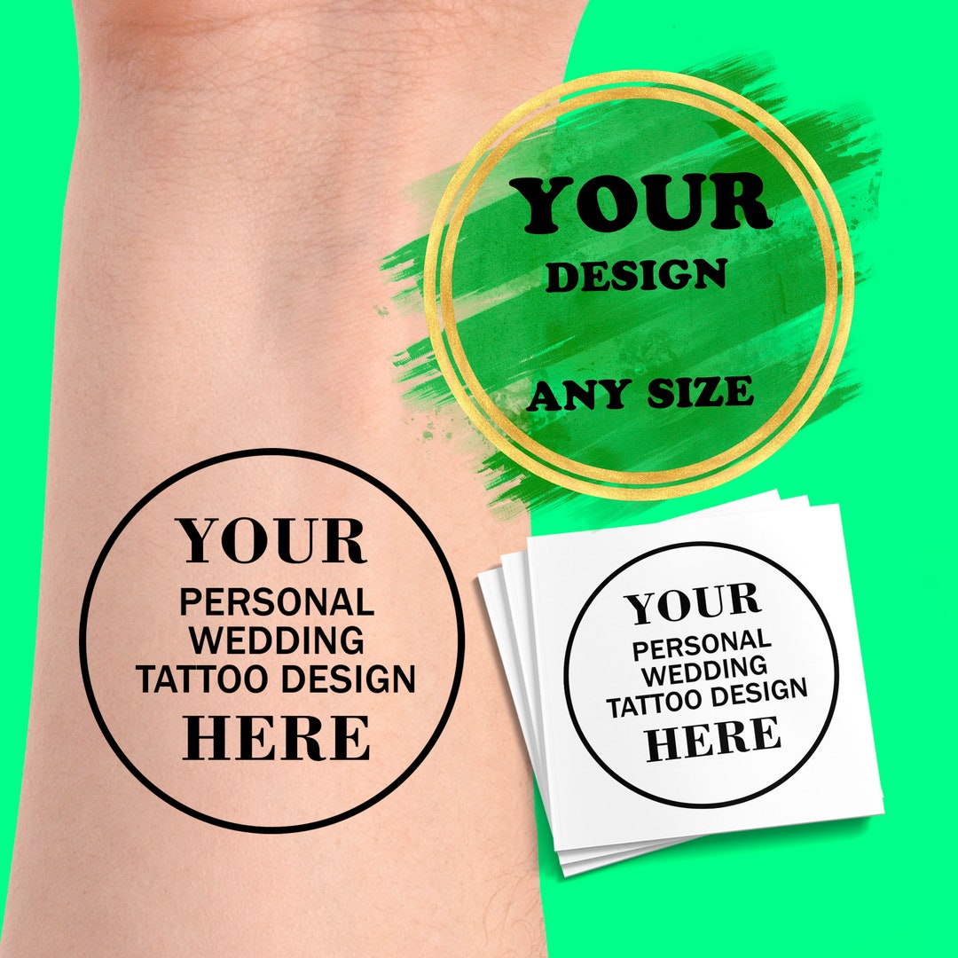 Custom Wedding Temporary Tattoo - Wedding Gift - Custom Wedding Tattoo ...