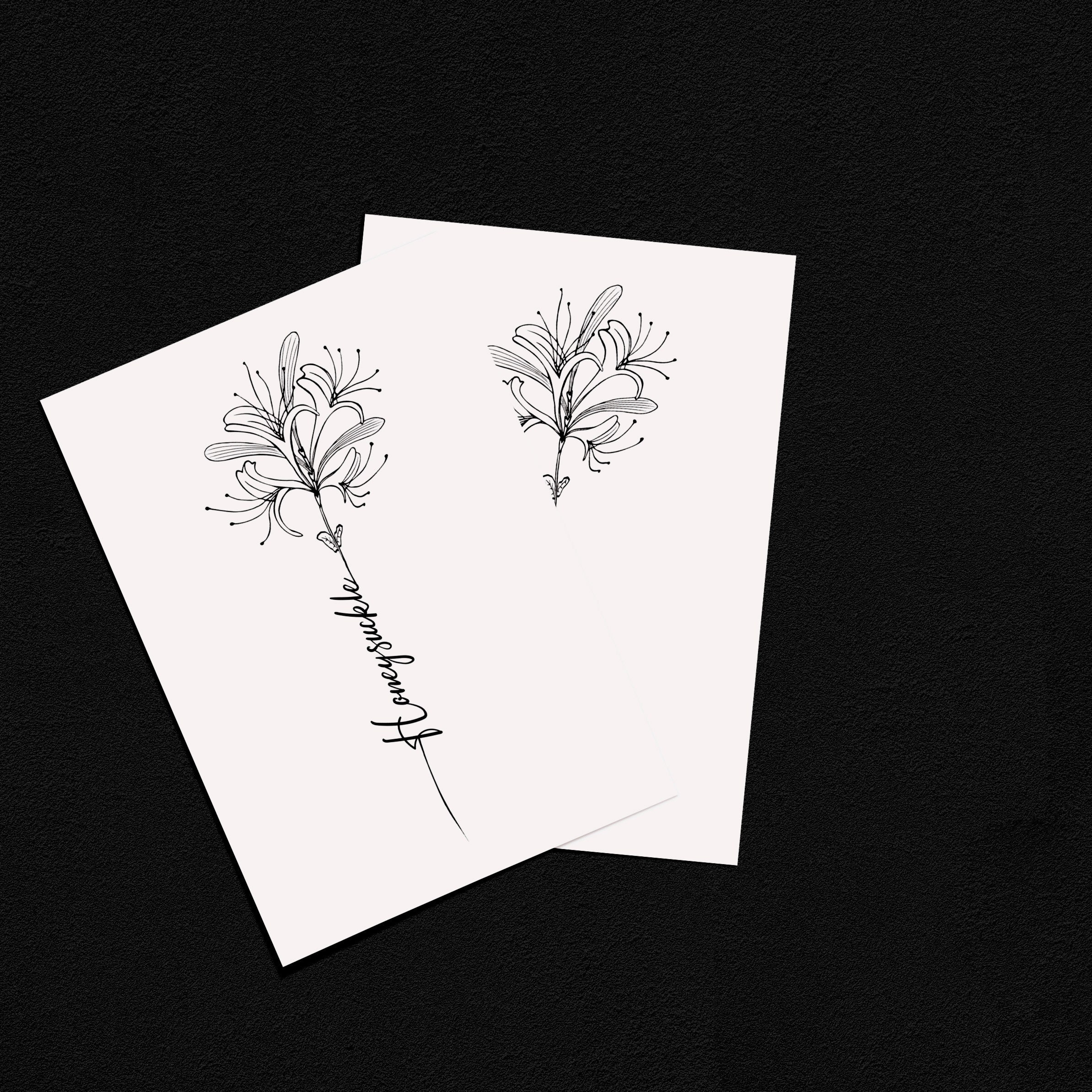 Custom Birth Month Flower Tattoo June Honeysuckle Tattoo Art ...