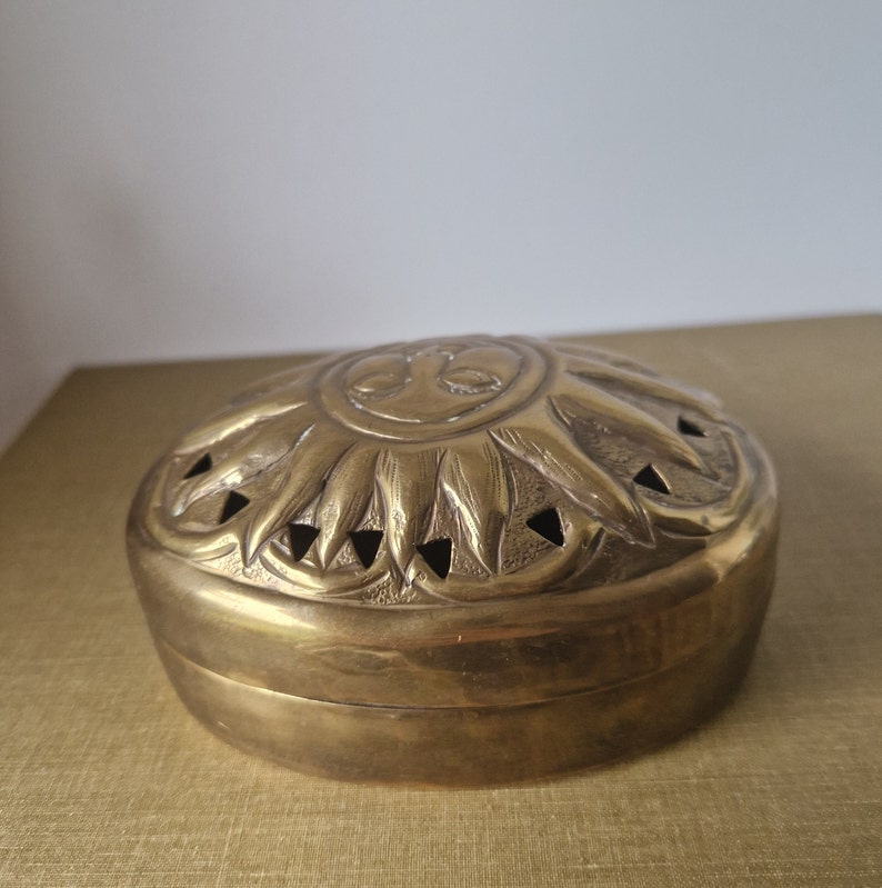 Vintage Brass Sun Box, Celestial Jewelry Trinket Dish, 70s Decor - Etsy