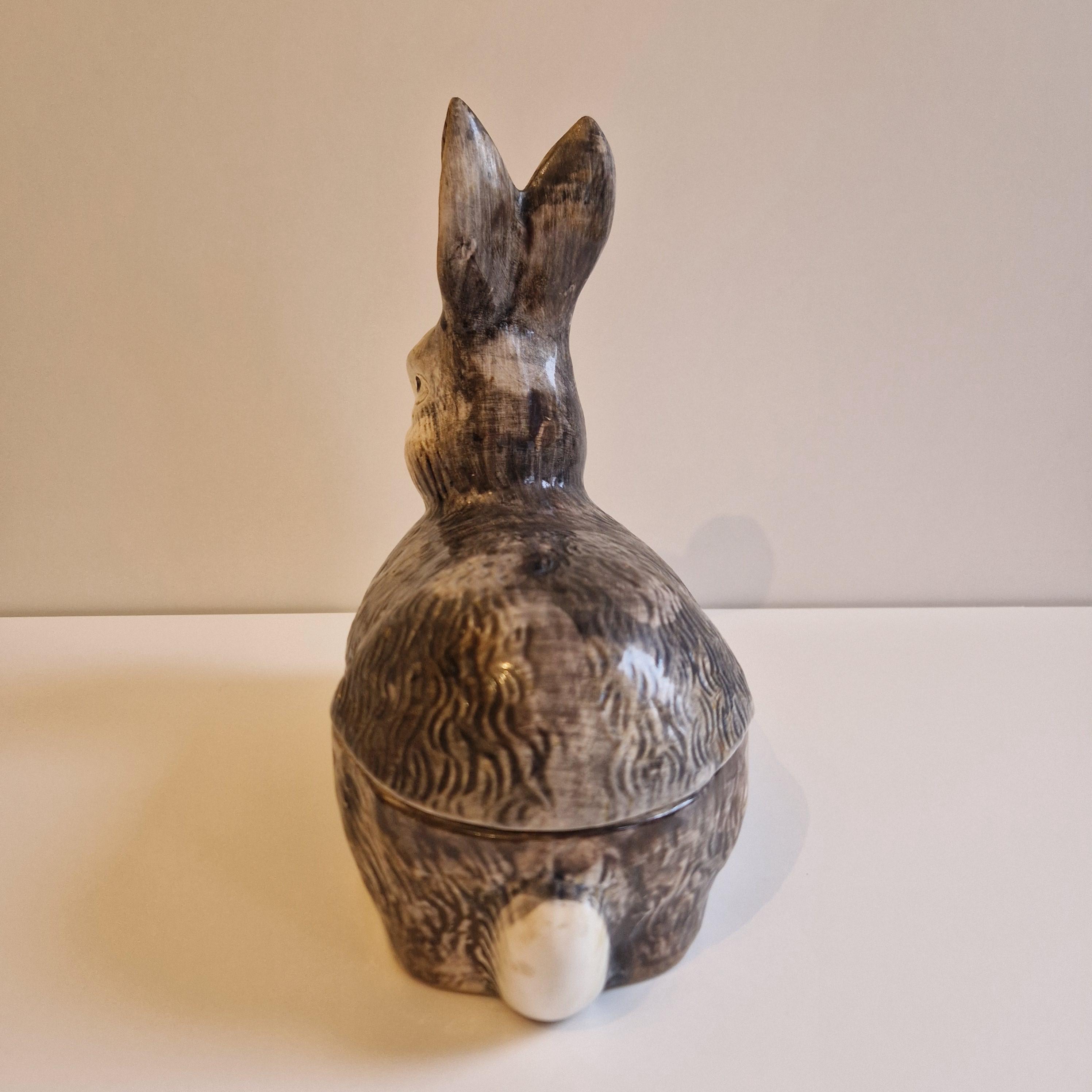 Majolica Rabbit Tureen Cougant, Bunny Kitchen Decoration, Antique Pate ...