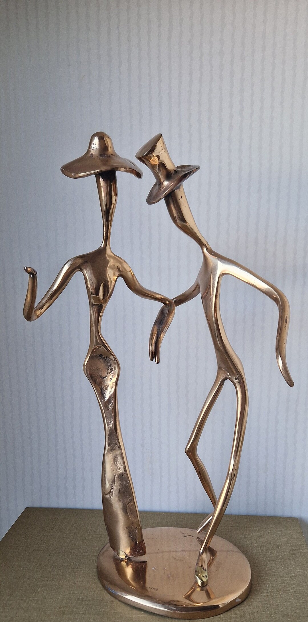 Vintage Brass Couple Sculpture by Yves Lohe French 1947 Artist ...