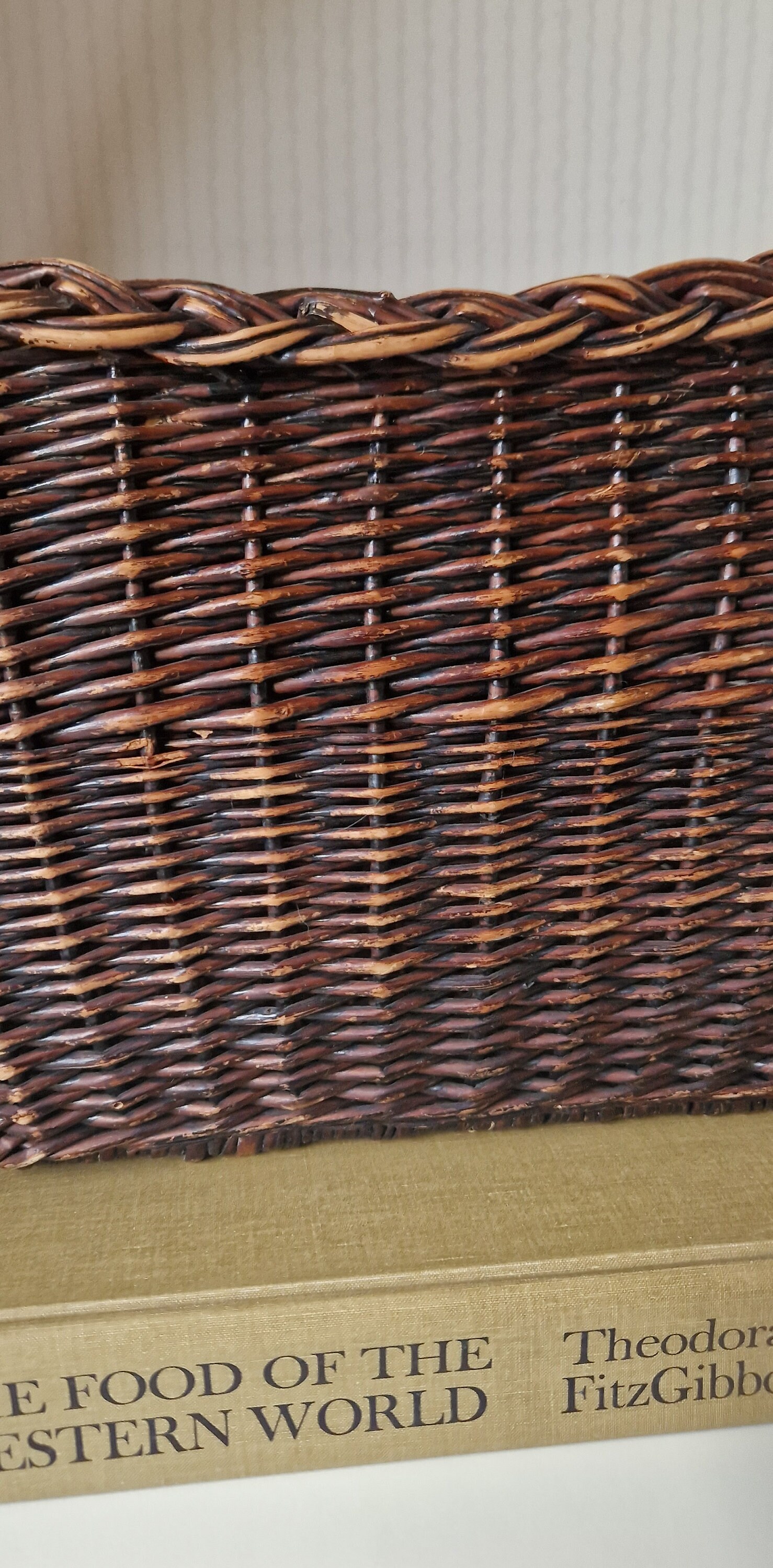 French Brocante Country Basket, Vintage Basket, Rustic Harvest Basket ...