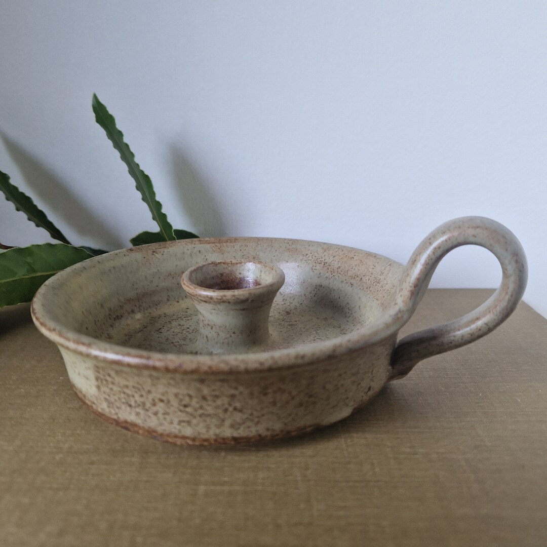 Vintage French Candle Holder Studio Pottery, Farmhouse Crock - Etsy