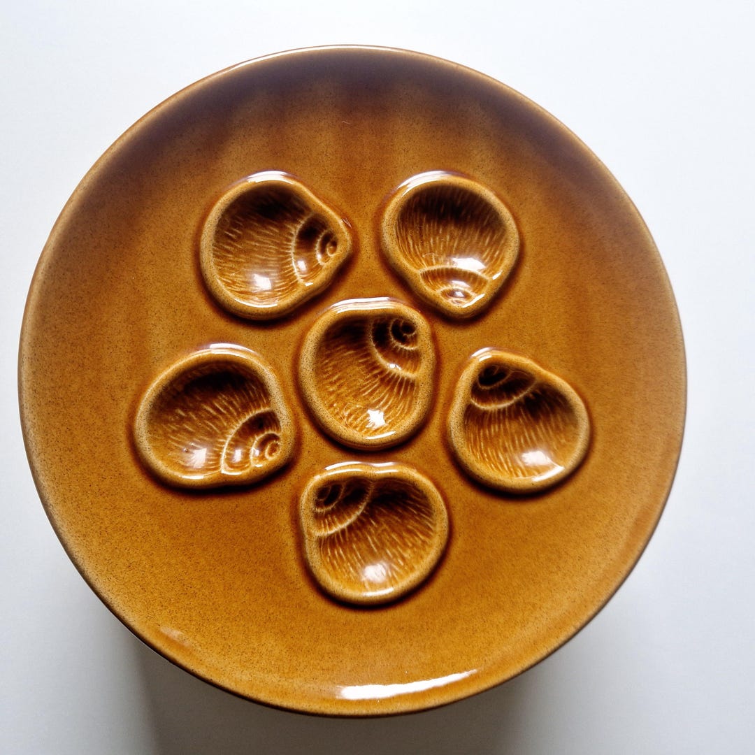 Vintage French Escargot Plates - Set of 6 Snail Serving Dishes - Etsy