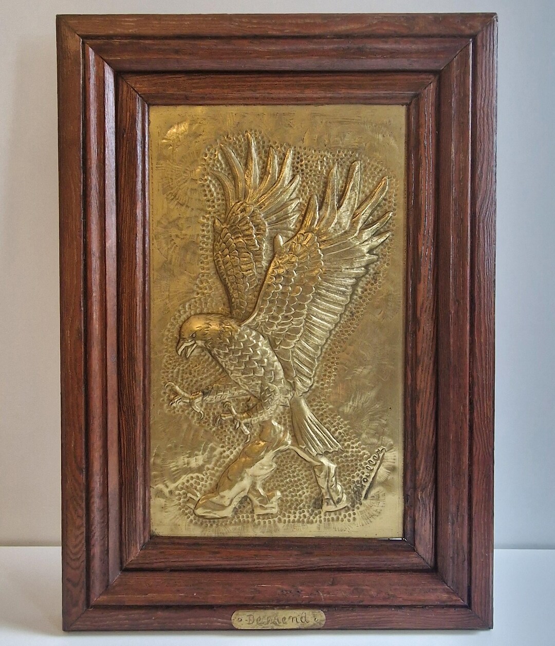 Vintage Brass Eagle Wall Hanging, Handmade Hammered Wall Frame ...