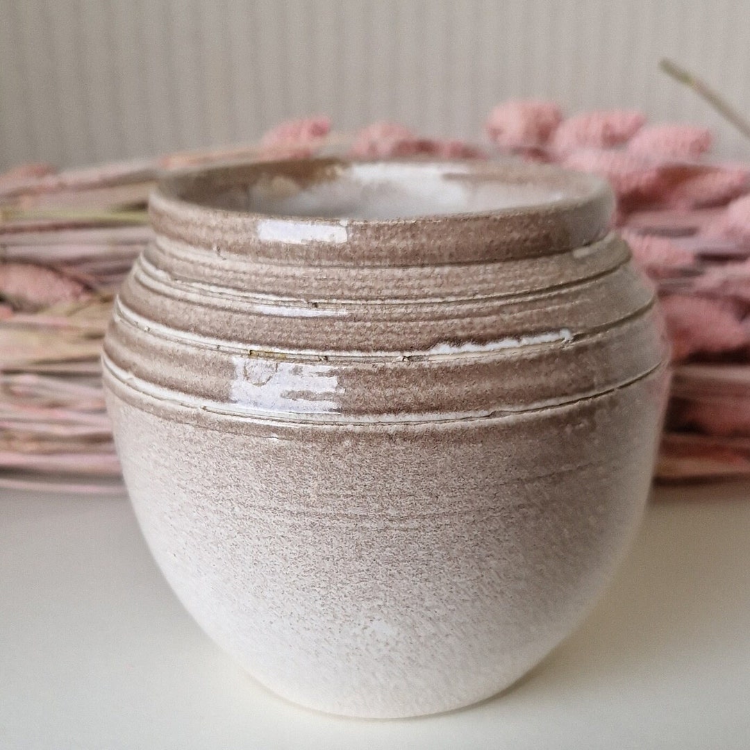 Vintage Beige French Studio Pottery Decoration, Handmade Plant Lover ...