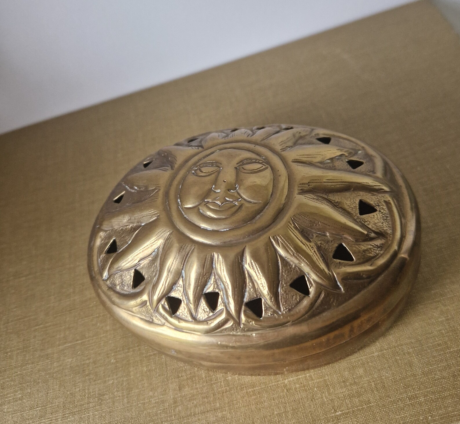 Vintage Brass Sun Box, Celestial Jewelry Trinket Dish, 70s Decor - Etsy