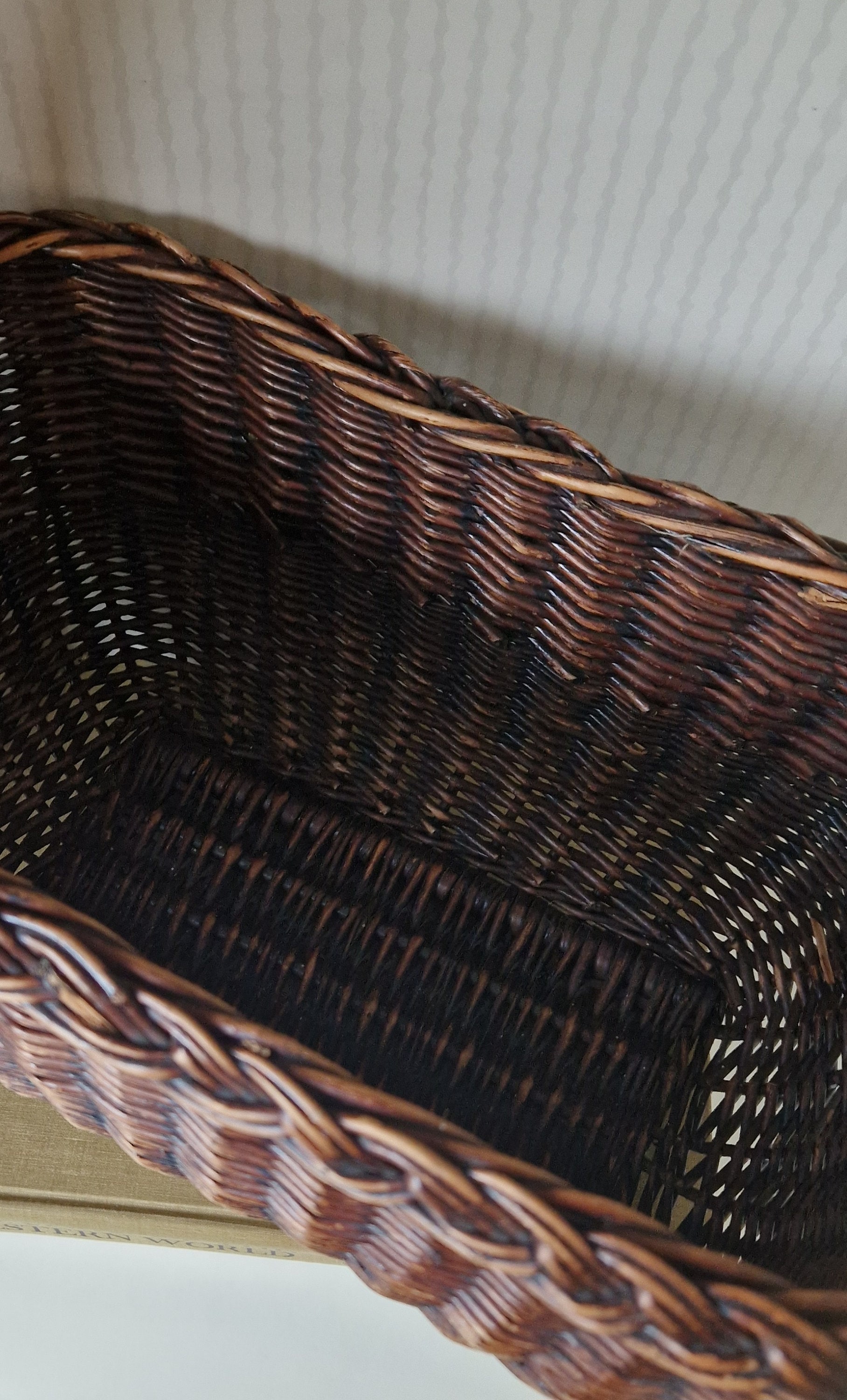 French Brocante Country Basket, Vintage Basket, Rustic Harvest Basket ...
