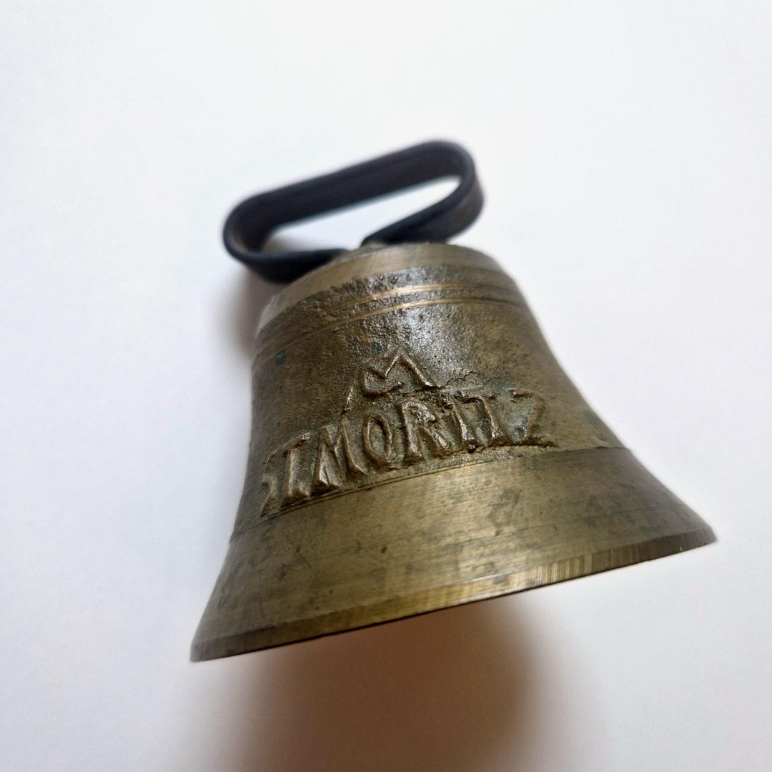 Antique Bell in Vintage Brass, Old European Swiss Bell, Swiss Bronze ...