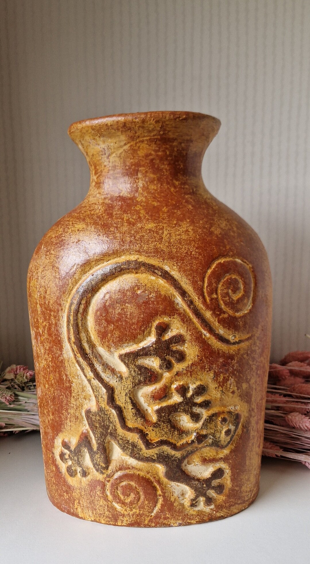 Vintage Ceramic Lizard Vase - Etsy
