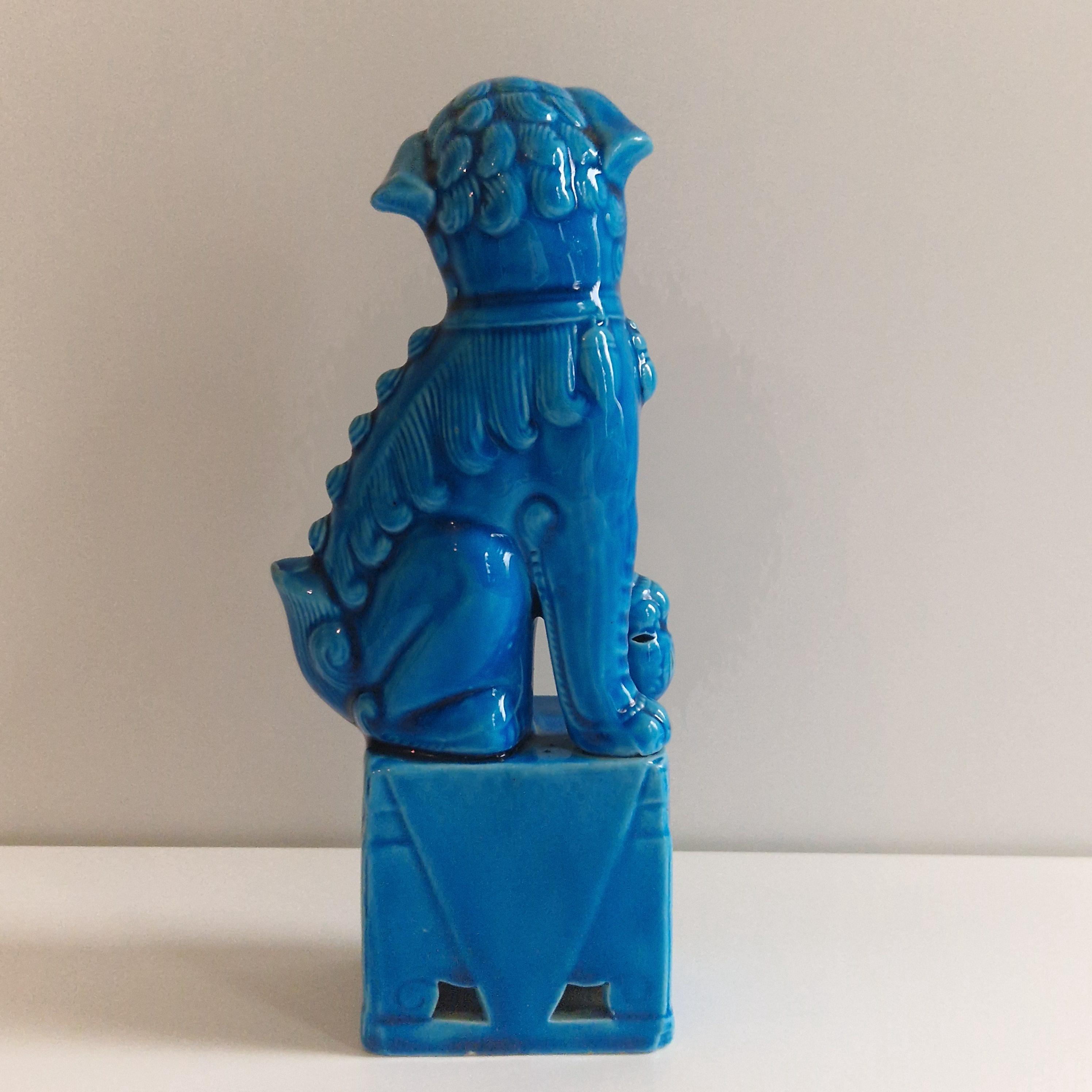 Vintage Chinese Foo Dog, Chinese Lion, Gift Mom, Blue Cute Porcelain ...