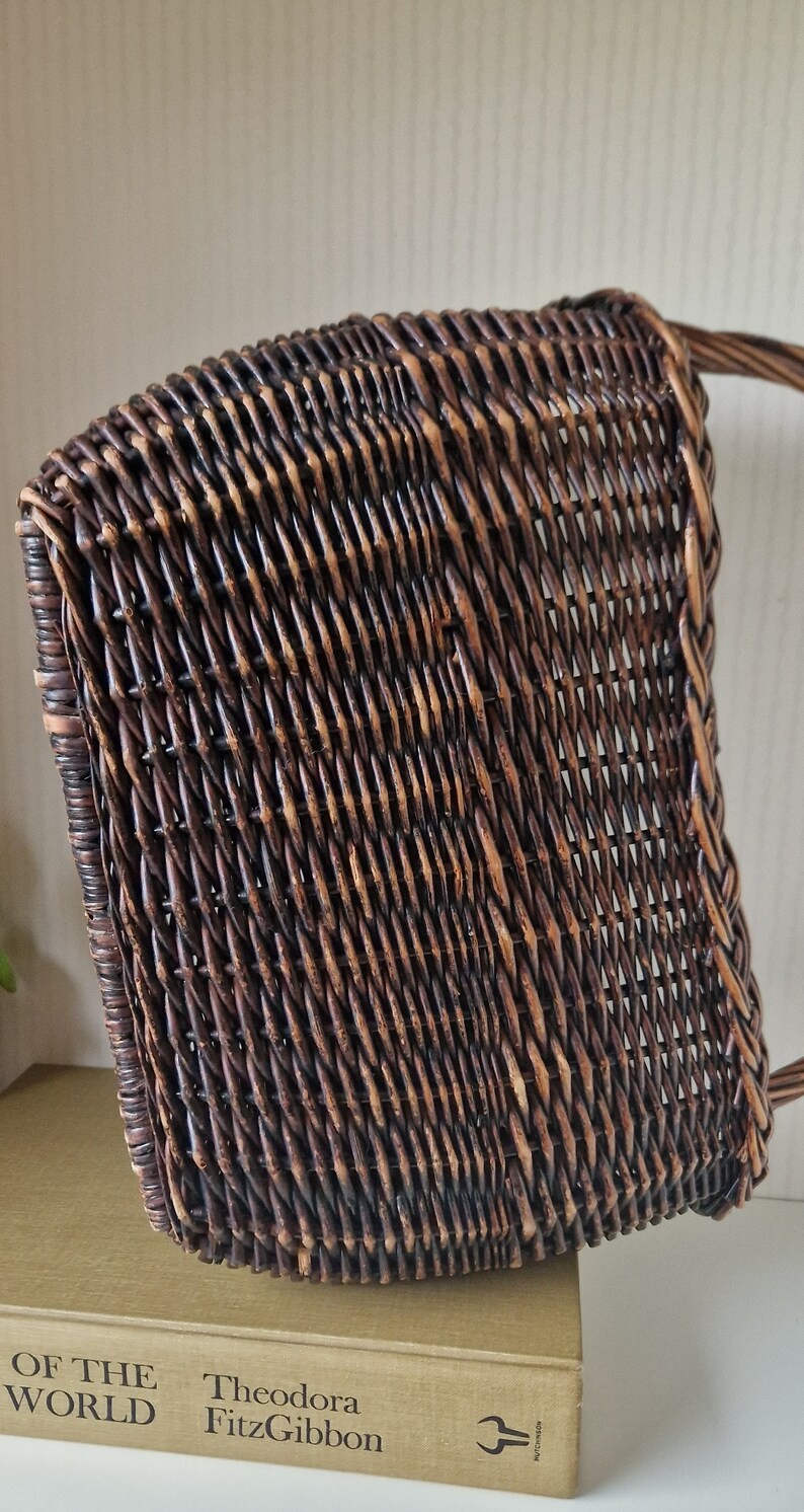 French Brocante Country Basket, Vintage Basket, Rustic Harvest Basket ...