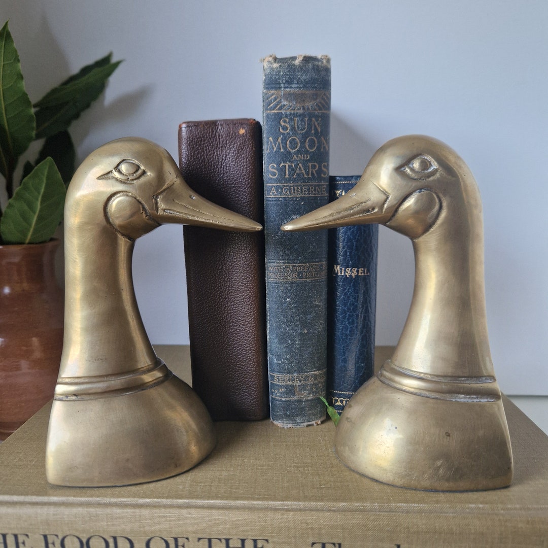Brass Birds Bookends, Duck Book Ends, Modern Bookends - Etsy