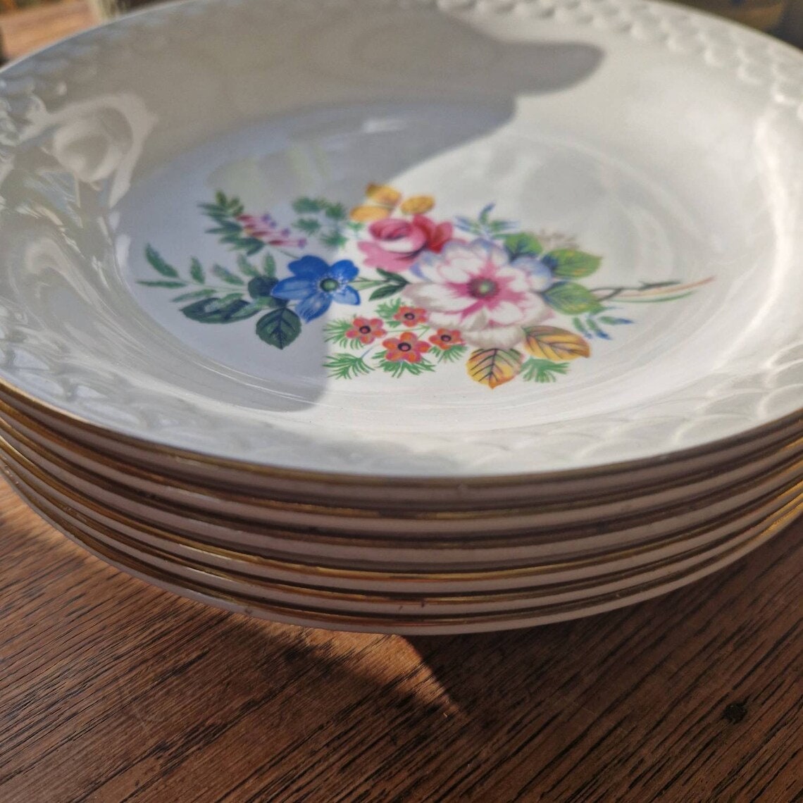 French Vintage Plates Farmhouse Kitchen Antique French Digoin ...