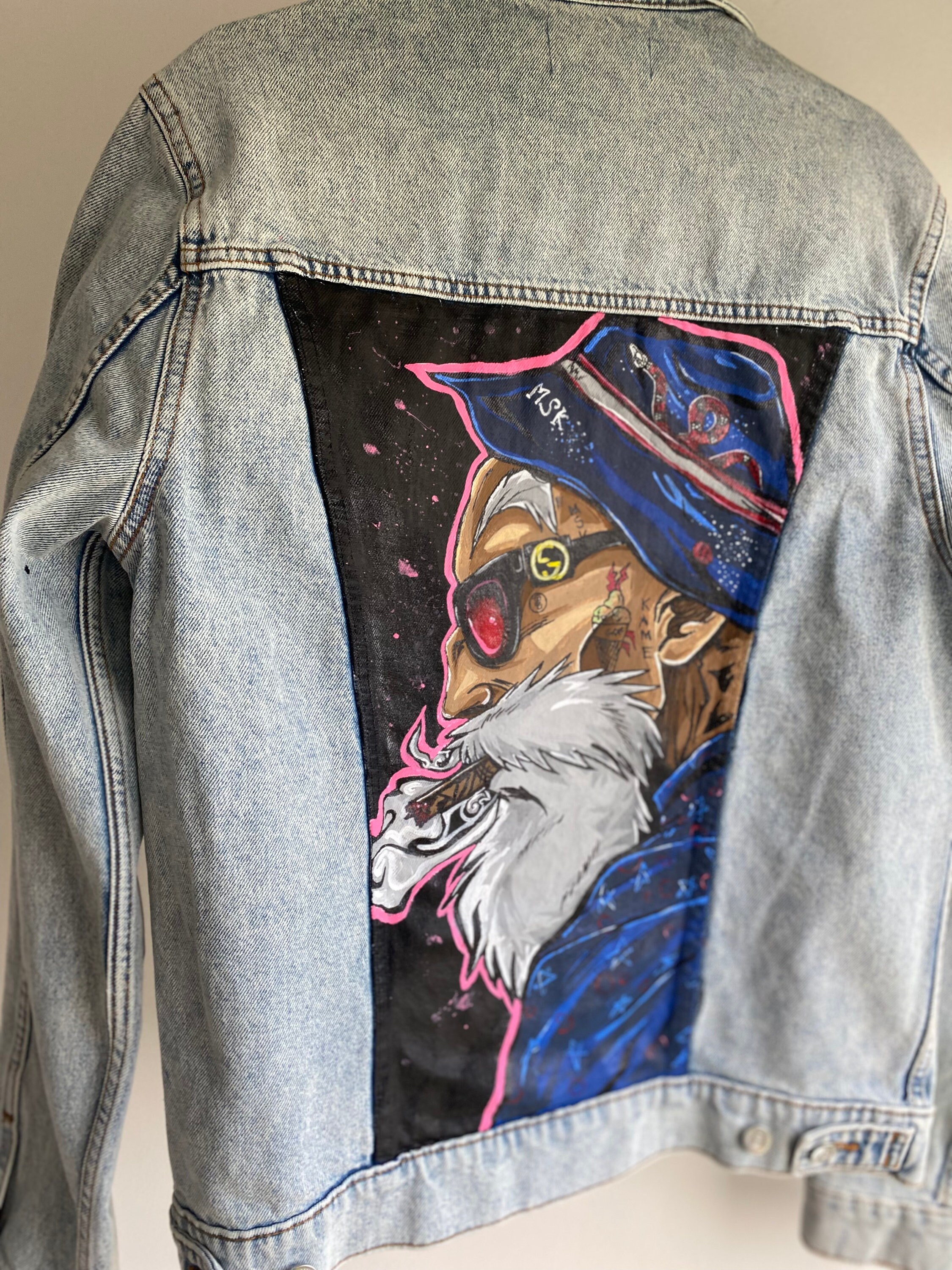Painted Denim Jacket - Etsy