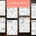 10 Printable Themed Coloring Pages Including Animals, Plants and ...