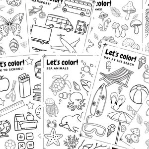 10 Printable Themed Coloring Pages Including Animals, Plants and ...