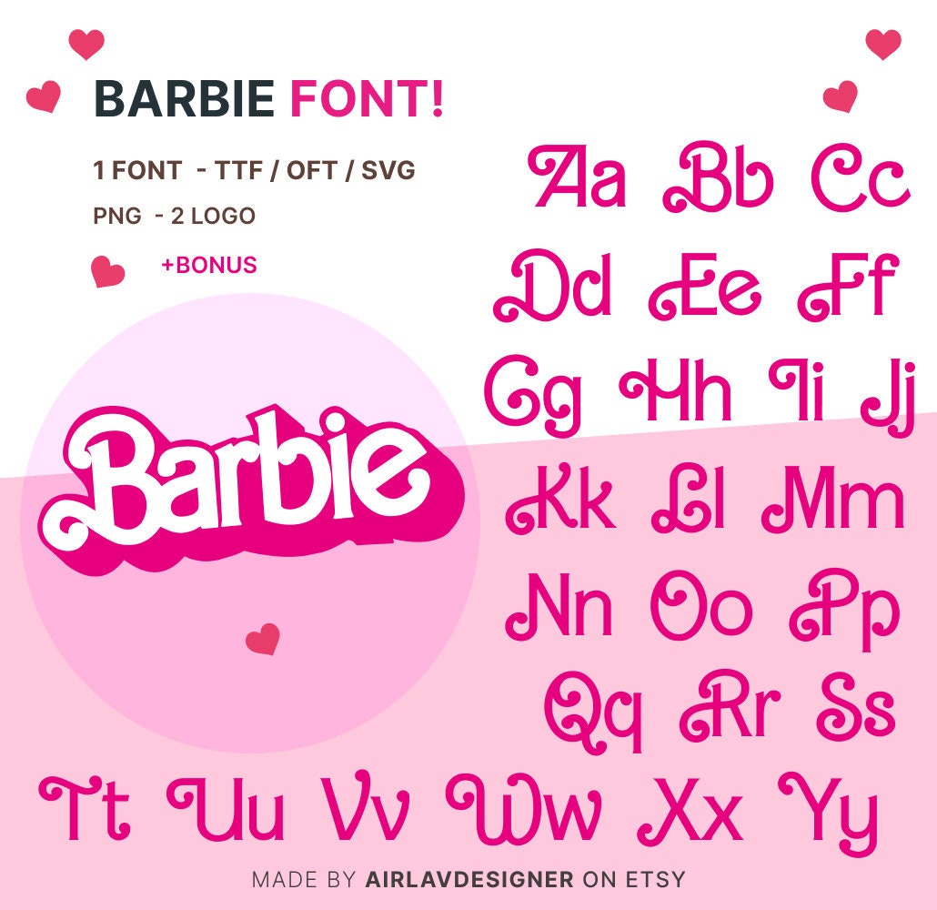 Barbi Font Letters OTF TTF SVG Logo Clipart Digital Download - Etsy Canada Barbi Font Letters OTF TTF SVG Logo Clipart Digital Download - Etsy Canada