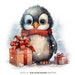 Christmas Penguin Watercolor Clipart Collection Digital Download Pack ...