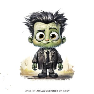 Spooky Frankenstein Clipart Pack 5 High Quality Jpgs for Digital Paper ...