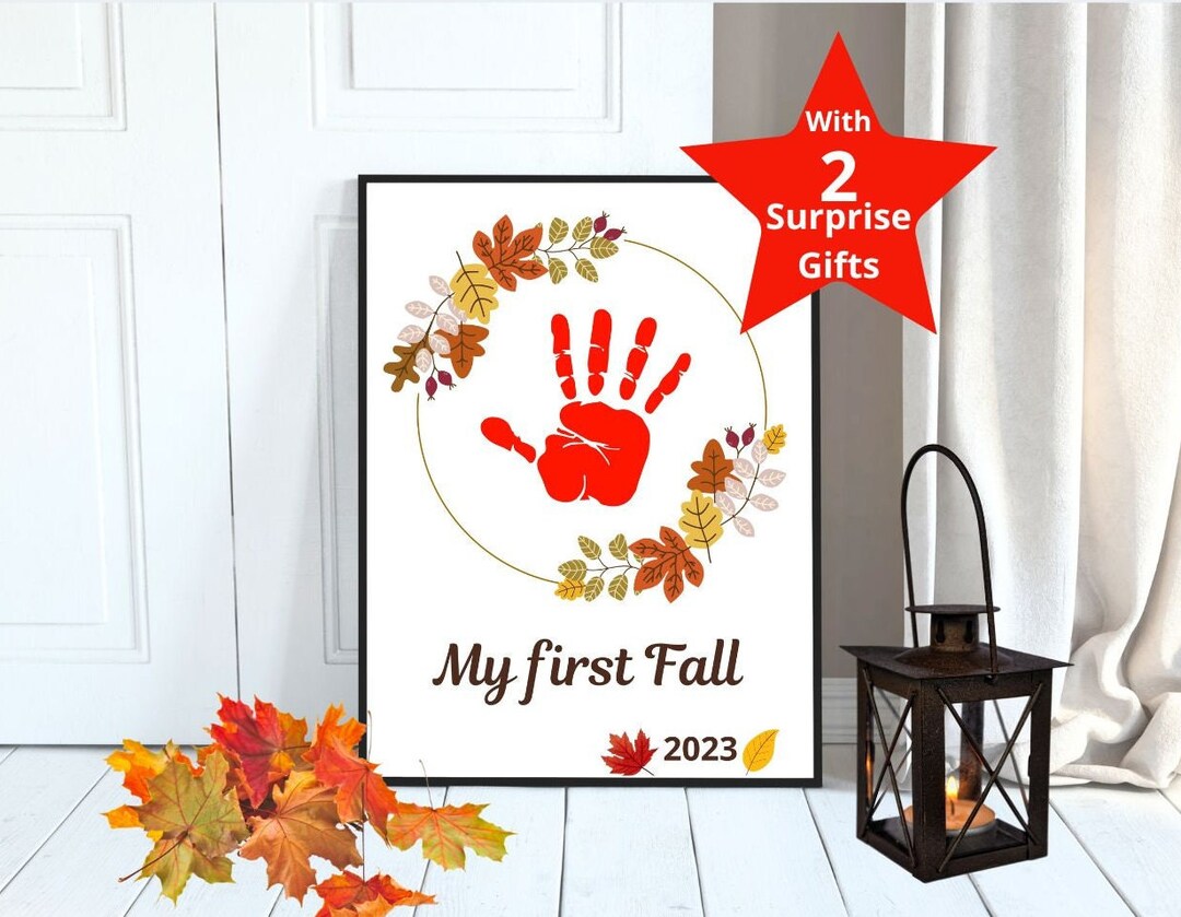 My First Fall Handprint Craft Fall Memory Hello Fall - Etsy