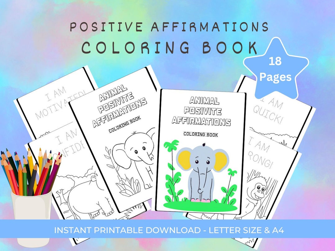 Positive Affirmations Coloring Book for KIDS, Toddler Busy Book, I Am ...