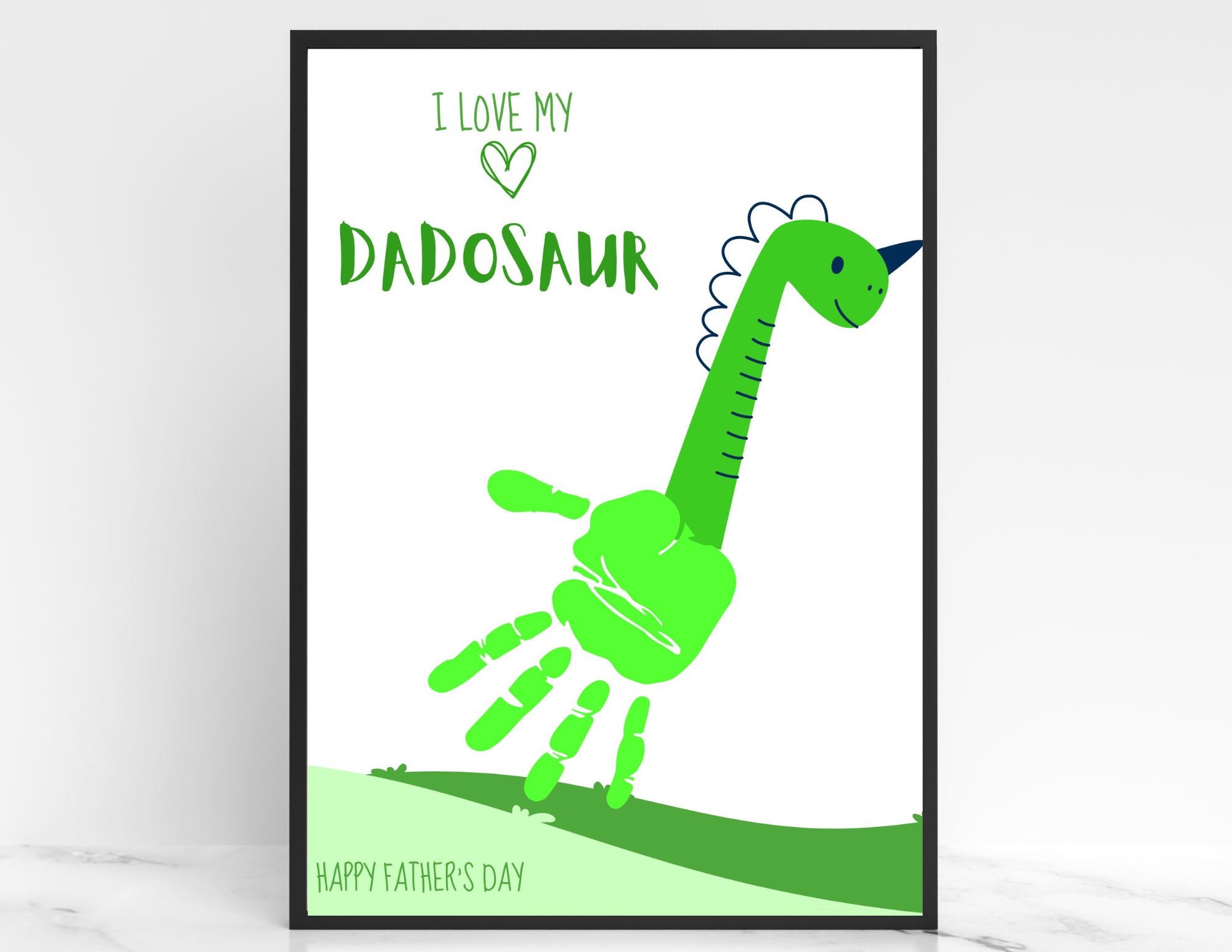 Father's Day Handprint Craft, Dinosaur Handprint Art, Printable Gift ...