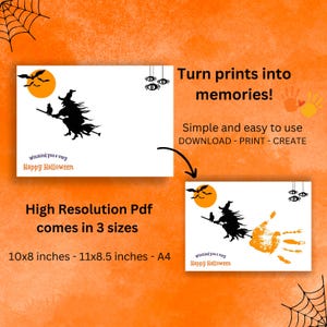 Witch Halloween Handprint Art, Witch Handprint Fall Craft, Preschool ...