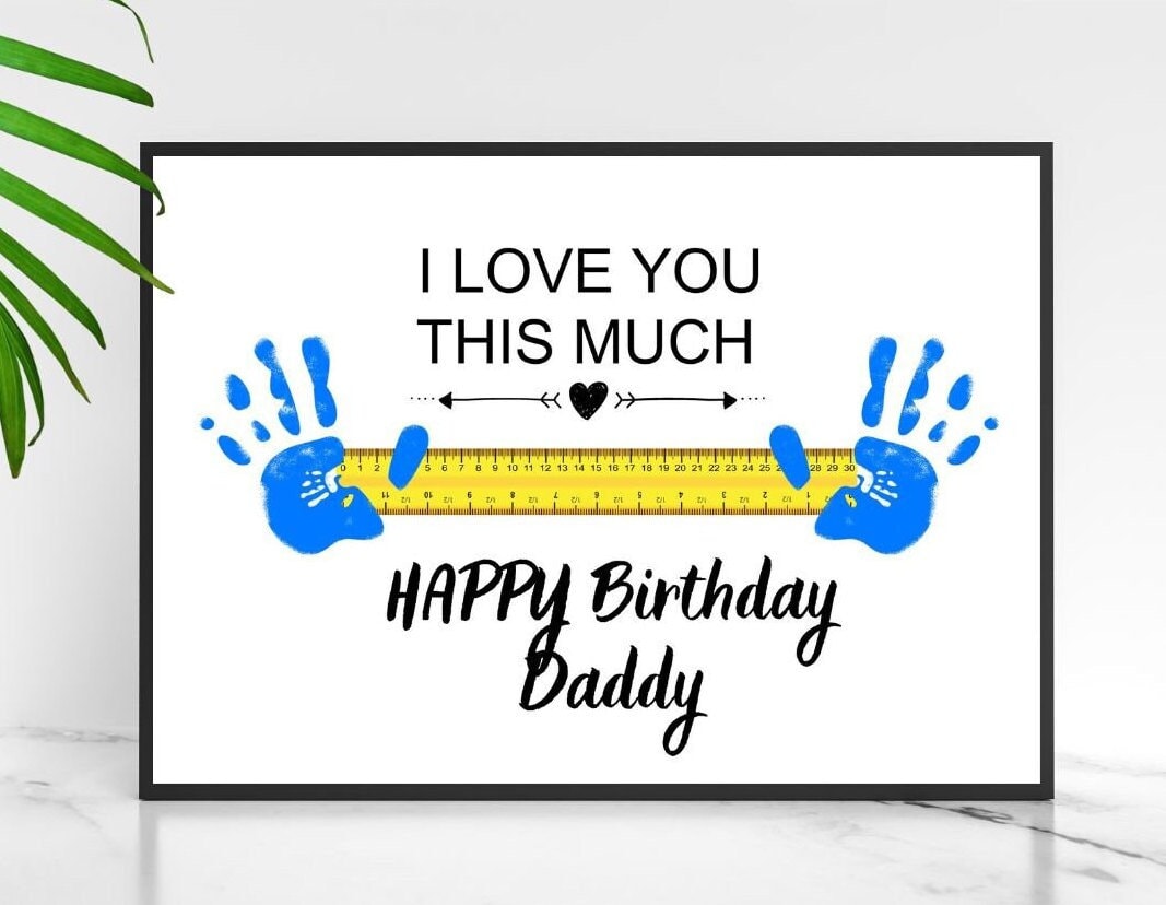Printable Birthday Gift for Father, Happy Birthday Handprint Art ...