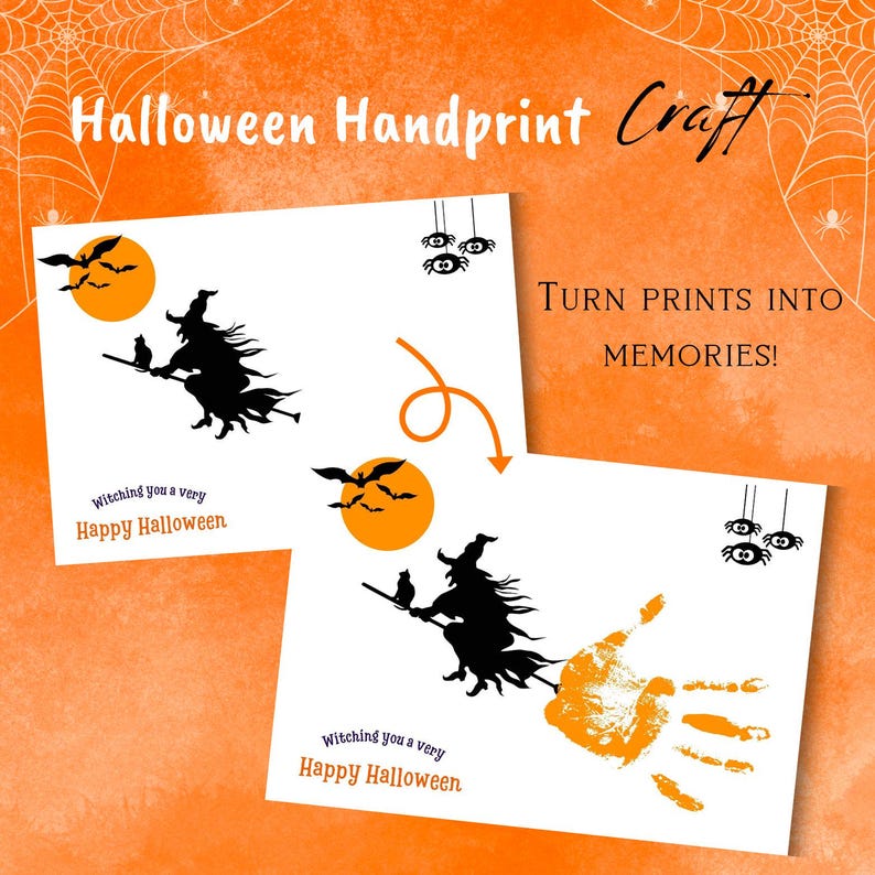 Witch Halloween Handprint Art, Witch Handprint Fall Craft, Preschool ...