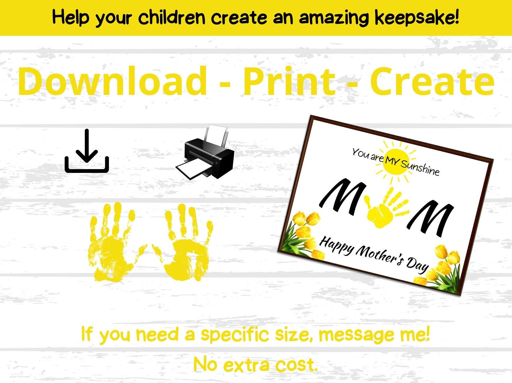 You Are My Sunshine Handprint Art, Mother's Day Handprint Craft, Mother ...