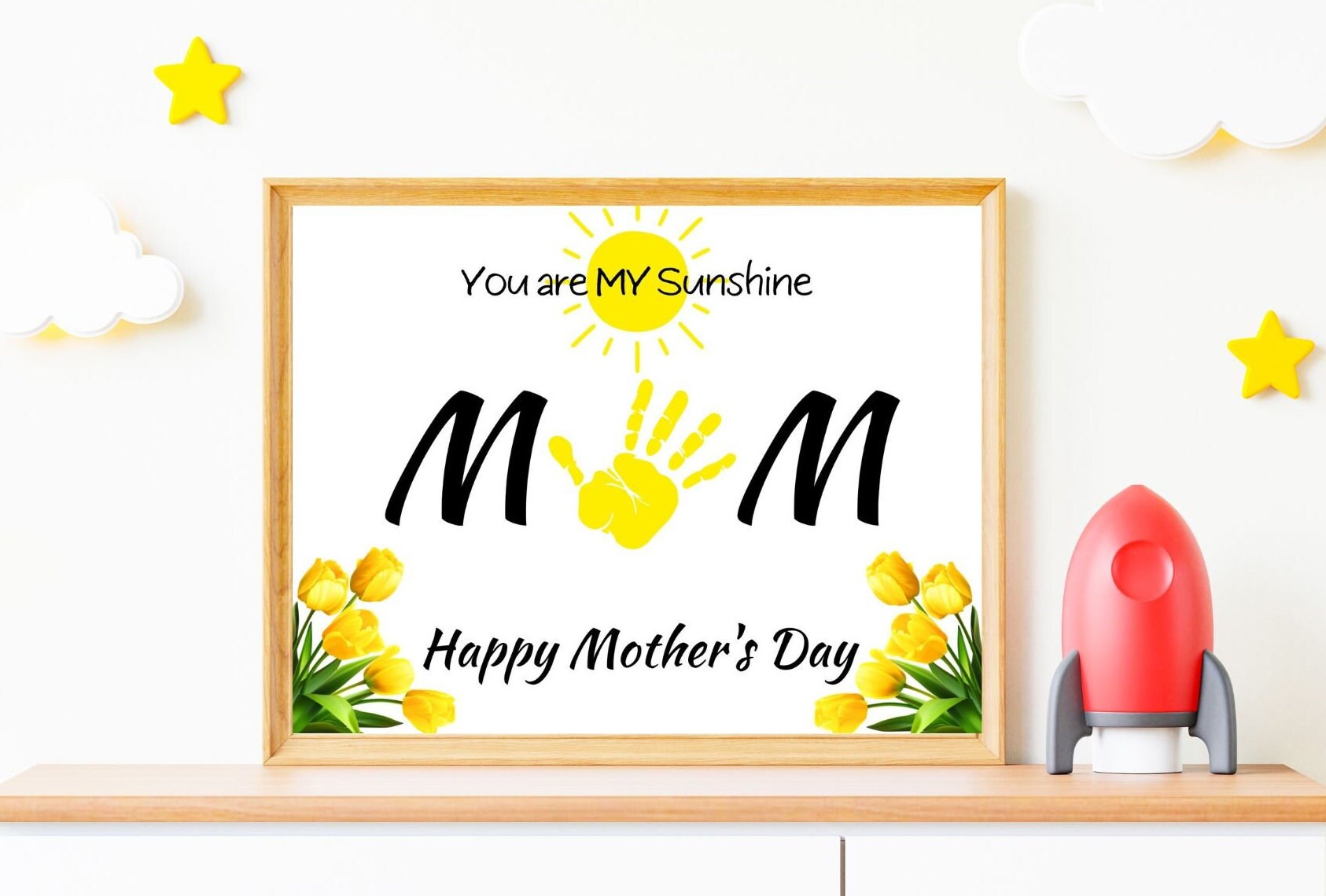 You Are My Sunshine Handprint Art, Mother's Day Handprint Craft, Mother ...