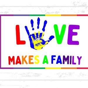 Love Makes a Family Handprint Art, LGBTQ Family Fun, LGBTQ Nursery Wall ...