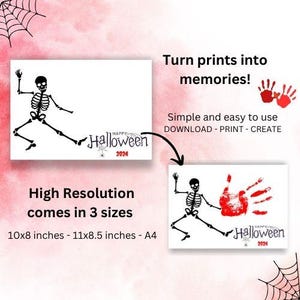 Halloween Handprint Art, Cute Skeleton Craft, Halloween Preschool ...