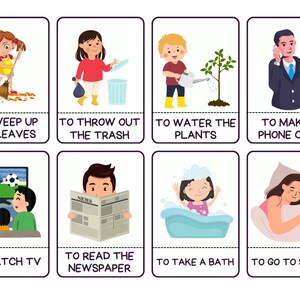 Daily Routine Flashcards, Preschool Materials, English Learning ...