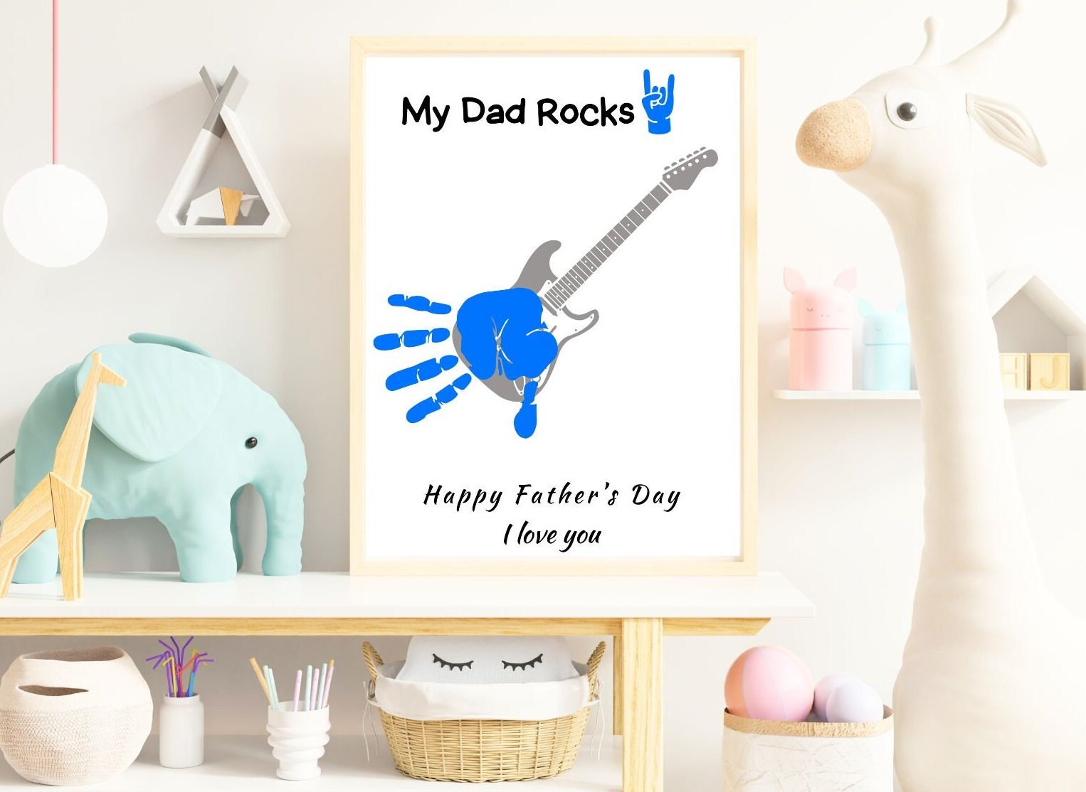 Father's Day Handprint Gift, My Dad Rocks Handprint Craft, Printable ...