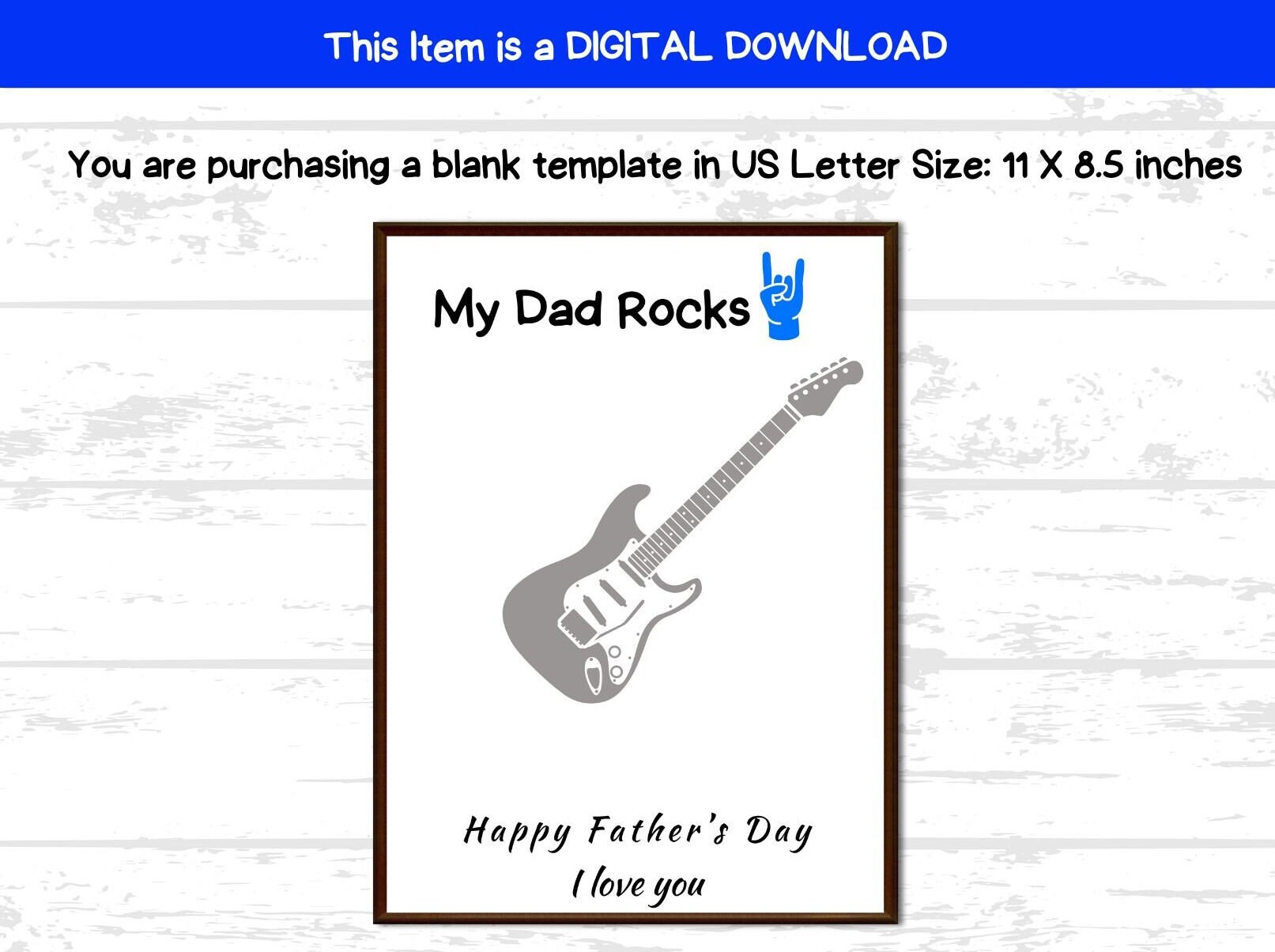 Father's Day Handprint Gift, My Dad Rocks Handprint Craft, Printable ...