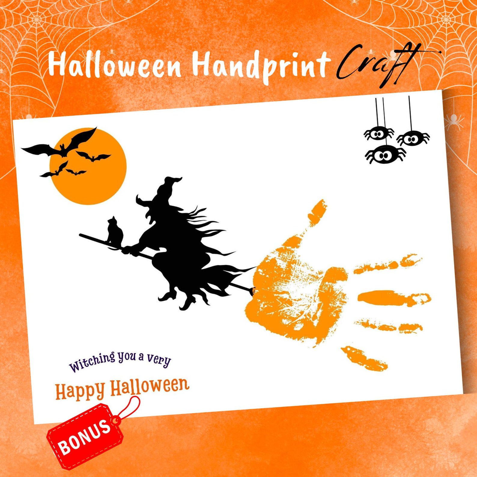 Witch Halloween Handprint Art, Witch Handprint Fall Craft, Preschool ...