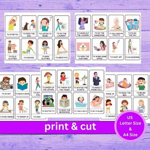 Daily Routine Flashcards, Preschool Materials, English Learning ...