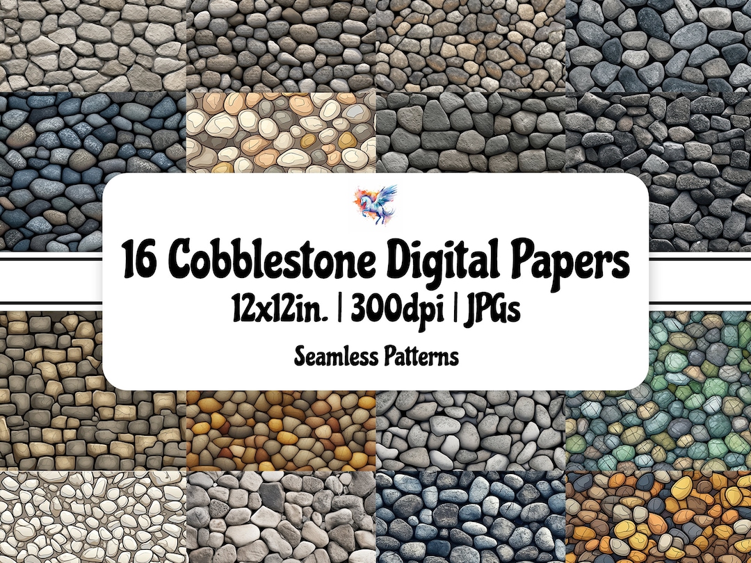 Cobblestone Digital Paper | Digital Papers Pack | Seamless Patterns ...