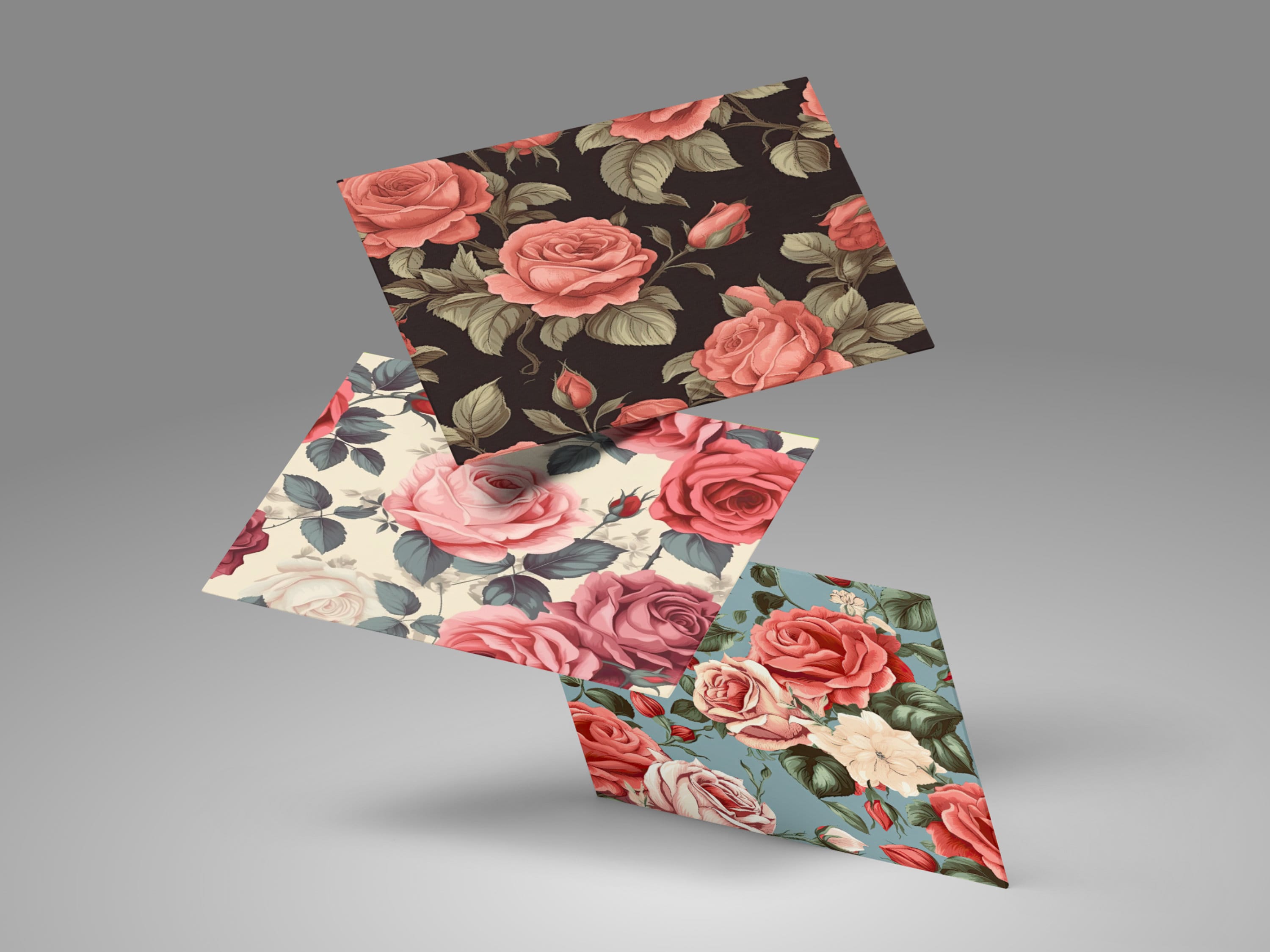 Rose Digital Paper Pack | Floral Digital Paper | Roses Digital Paper ...