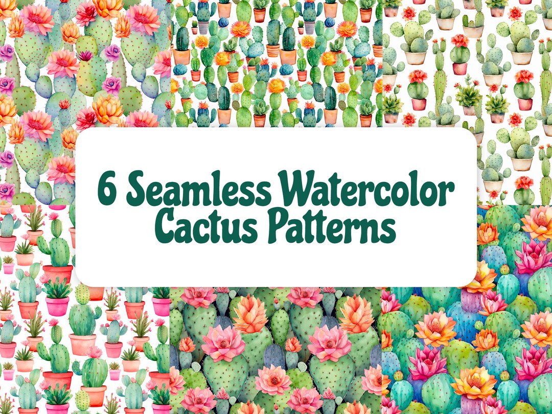 Cactus Digital Paper | Succulent Digital Paper | Cacti Digital Paper ...