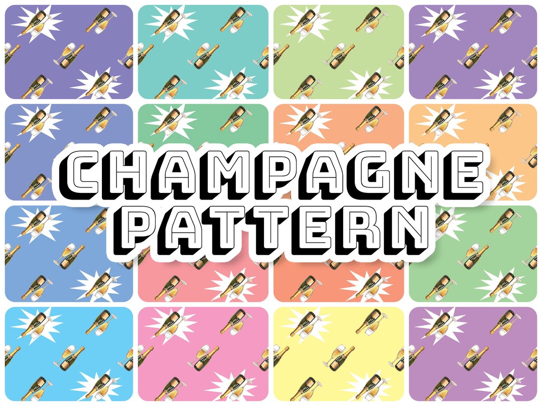Champagne Digital Paper Pack | 16x Seamless Champagne Patterns With ...